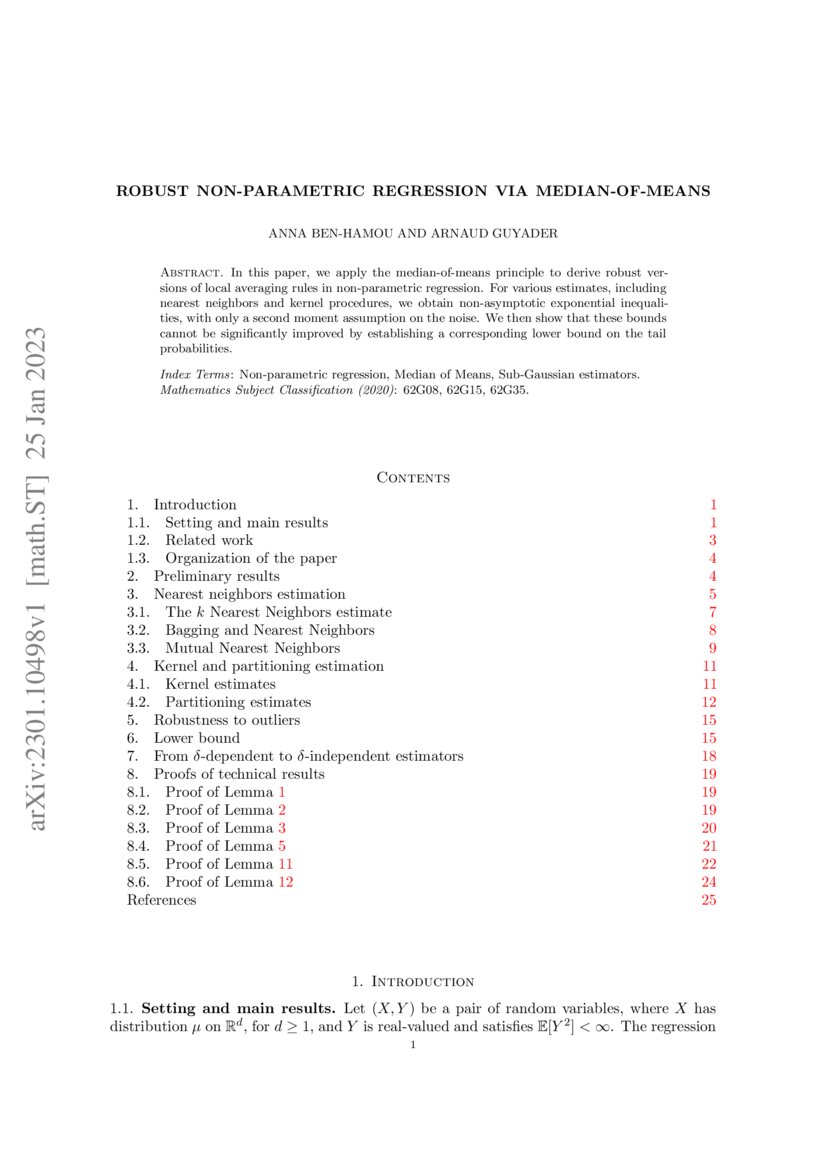 Robust Non Parametric Regression Via Median Of Means Deepai