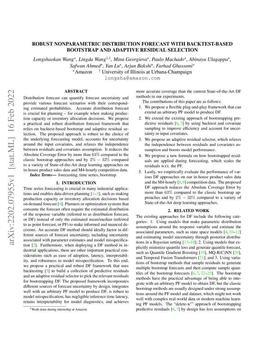 Robust Nonparametric Distribution Forecast With Backtest Based Bootstrap And Adaptive Residual