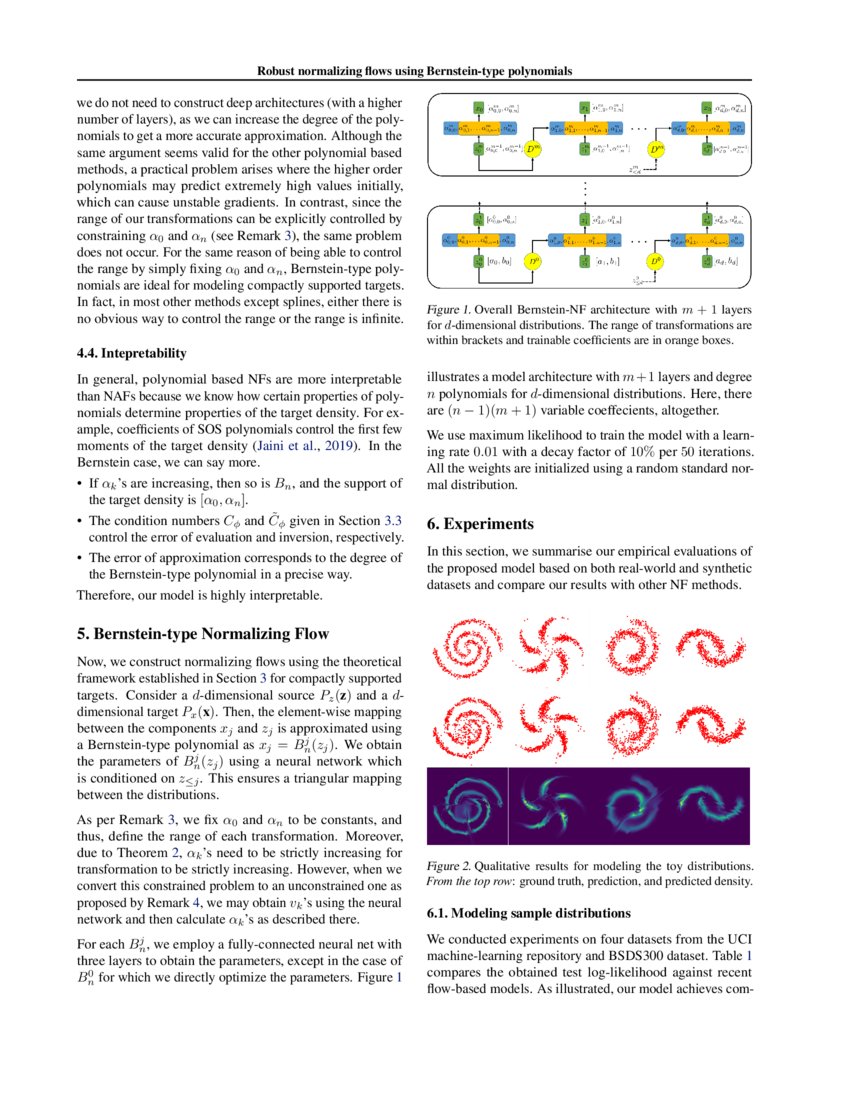 Robust normalizing flows using Bernstein-type polynomials | DeepAI Robust normalizing flows using Bernstein-type polynomials | DeepAI
