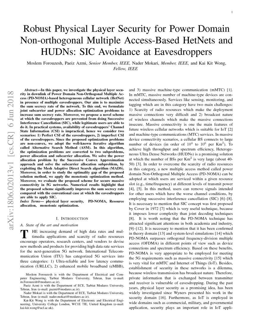 Robust Physical Layer Security for Power Domain Non-orthogonal Multiple Access-Based HetNets and ...
