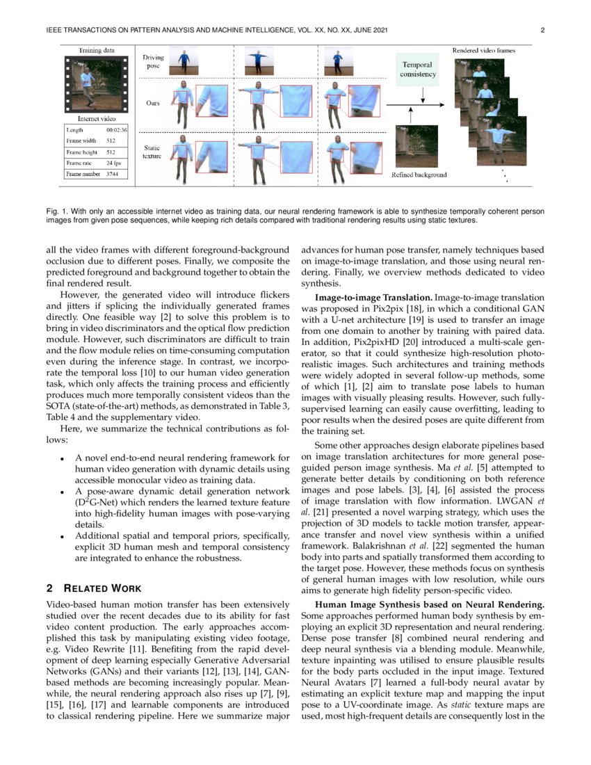 Robust Pose Transfer with Dynamic Details using Neural Video Rendering | DeepAI