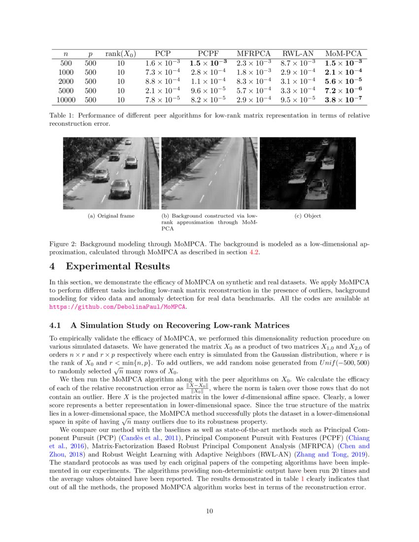 Robust Principal Component Analysis: A Median of Means Approach | DeepAI