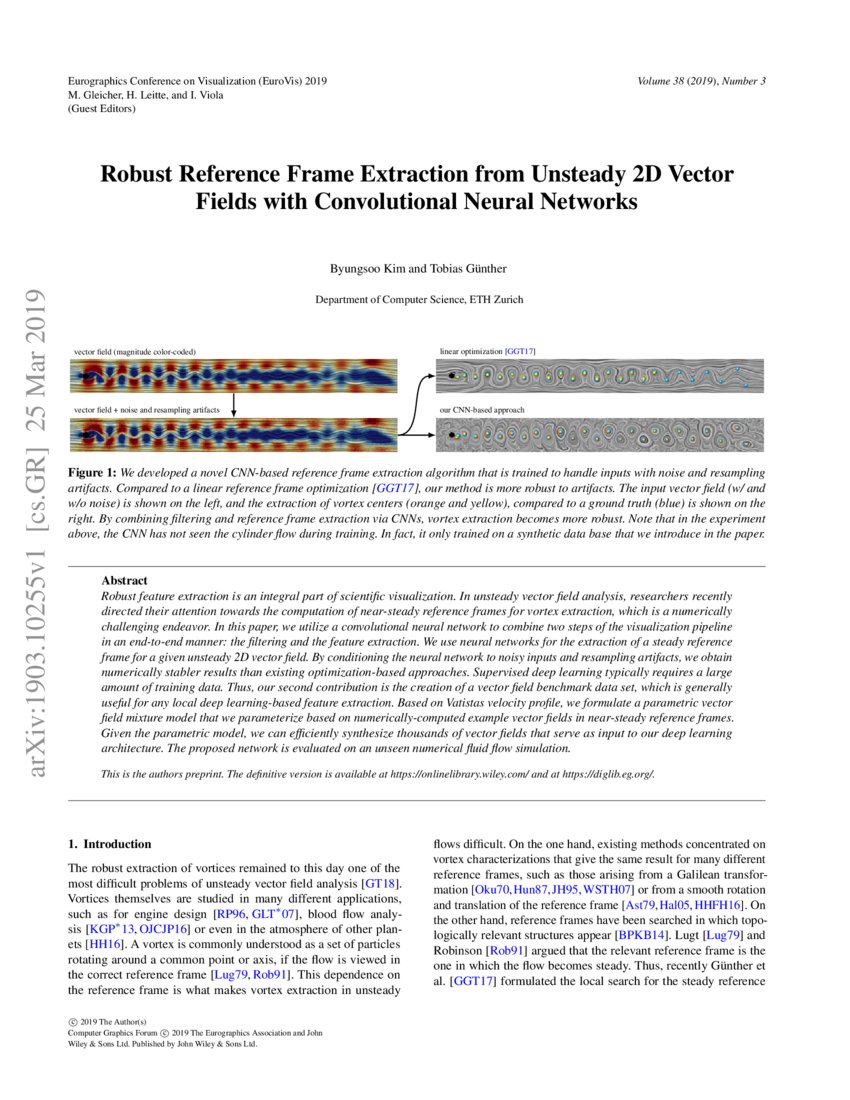 Robust Reference Frame Extraction from Unsteady 2D Vector Fields with Convolutional Neural ...