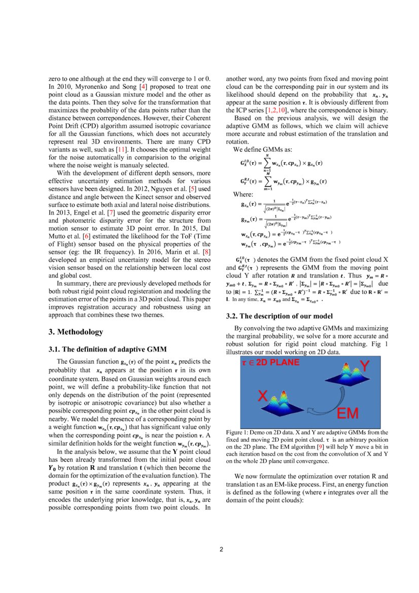 Robust Rigid Point Registration based on Convolution of Adaptive Gaussian Mixture Models | DeepAI
