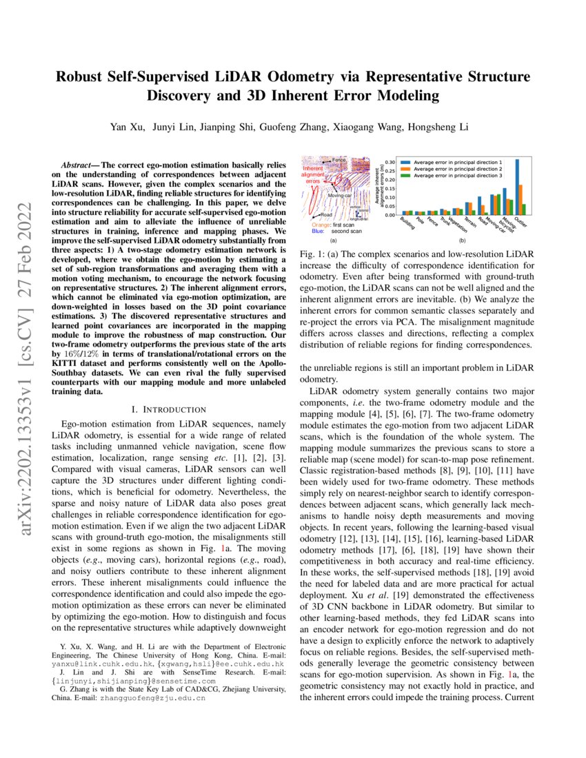 Robust Self Supervised Lidar Odometry Via Representative Structure Discovery And 3d Inherent