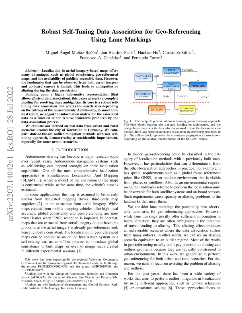 Robust Self-Tuning Data Association for Geo-Referencing Using Lane ...