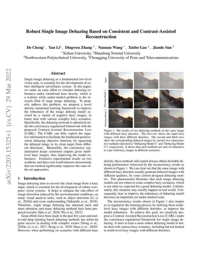 Robust Single Image Dehazing Based on Consistent and Contrast-Assisted ...