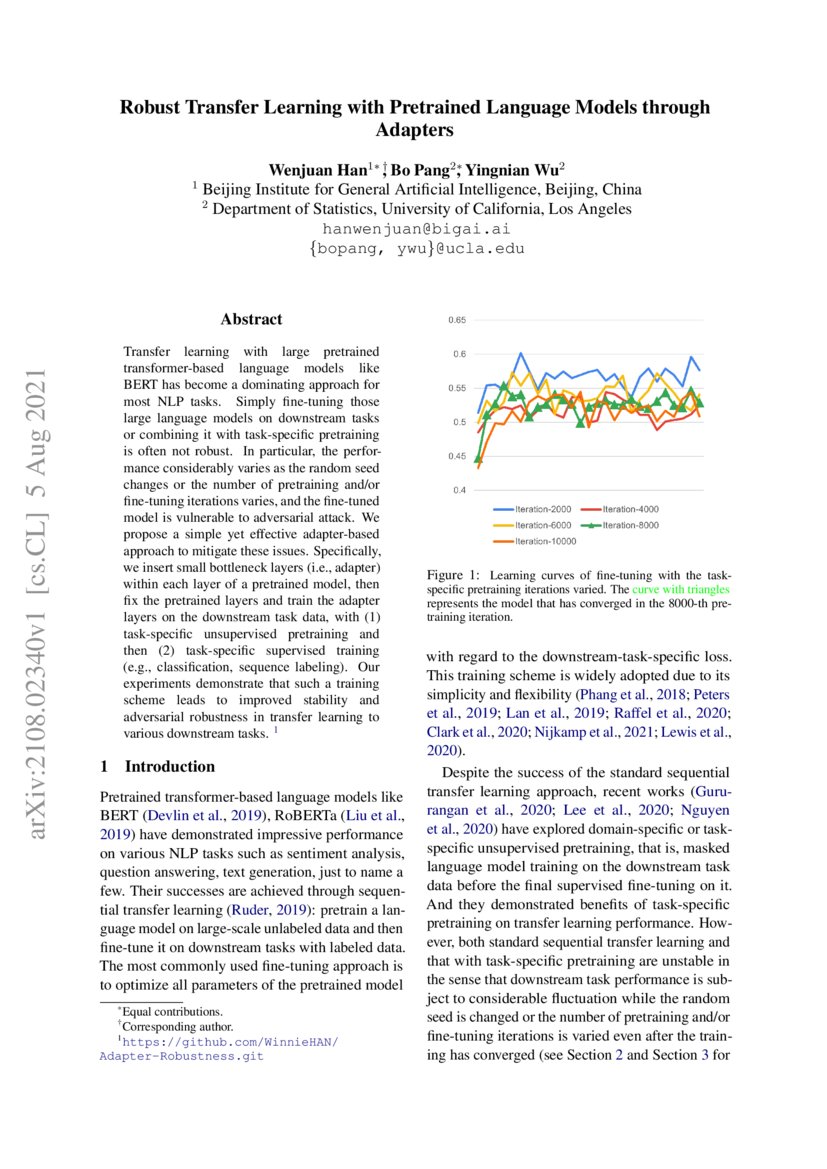 Robust Transfer Learning with Pretrained Language Models through ...