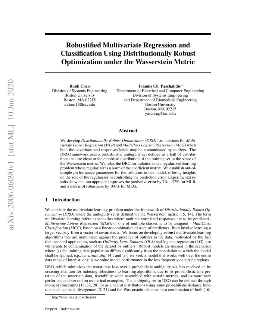 Robustified Multivariate Regression and Classification Using ...