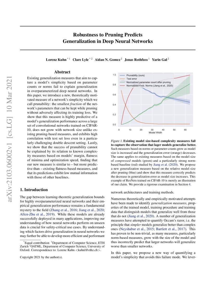 Robustness to Pruning Predicts Generalization in Deep Neural Networks | DeepAI