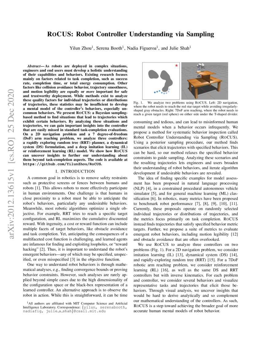 RoCUS: Robot Controller Understanding via Sampling | DeepAI