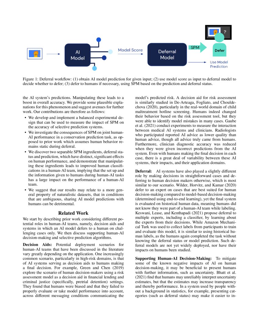 Role of Human-AI Interaction in Selective Prediction | DeepAI