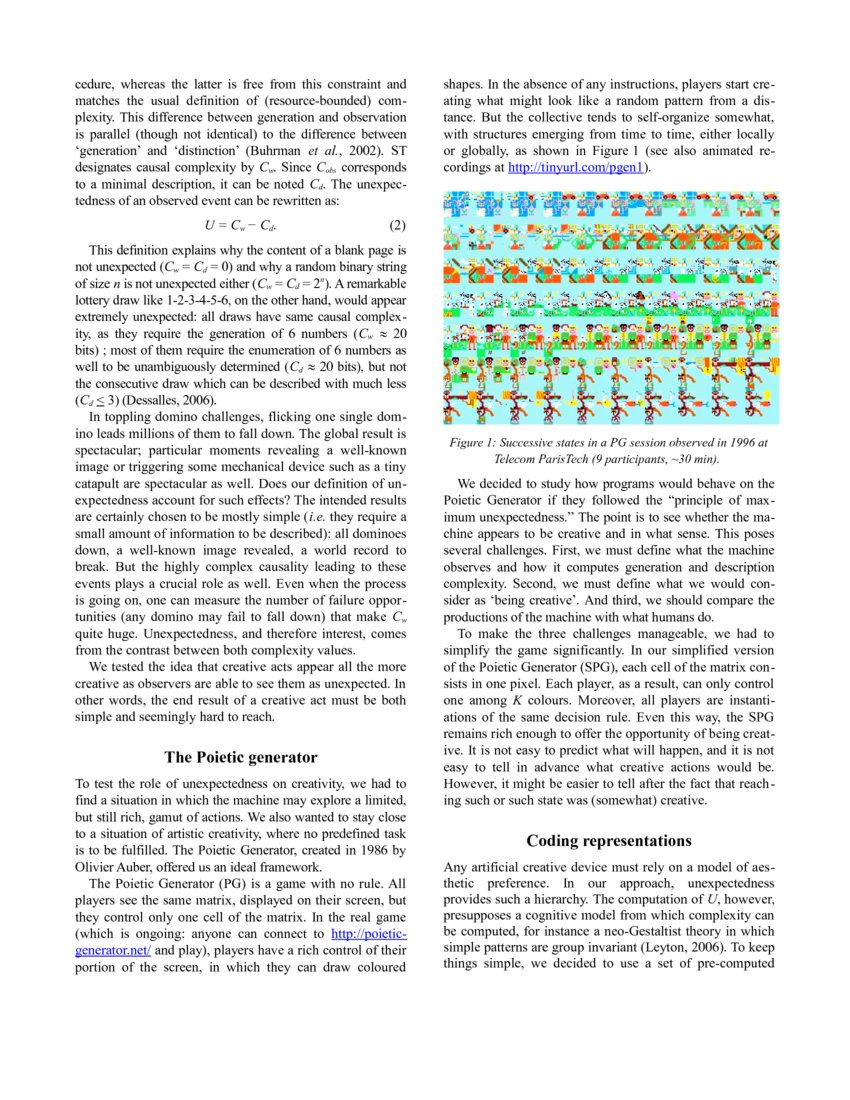 Role of Simplicity in Creative Behaviour: The Case of the Poietic ...