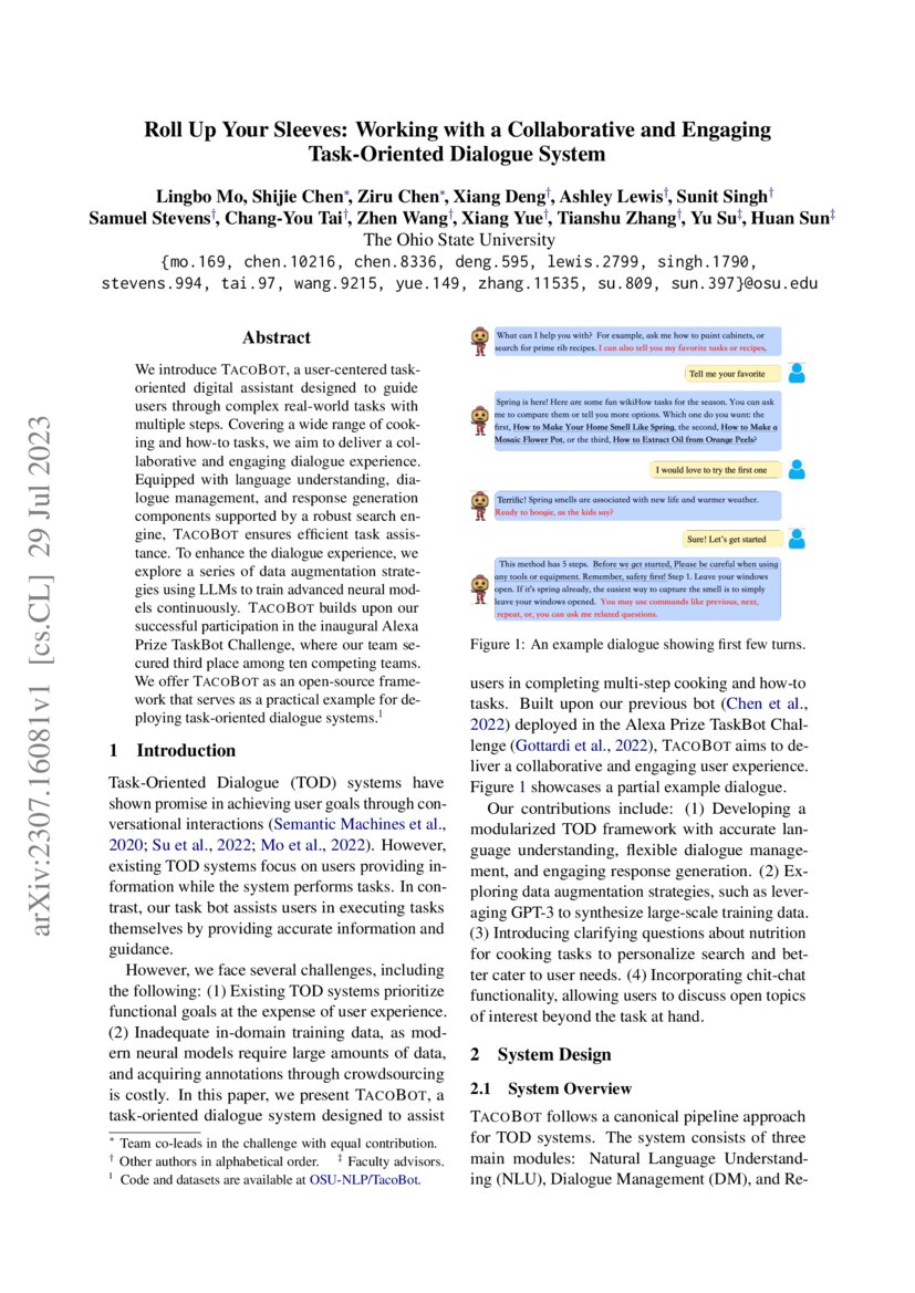 Roll Up Your Sleeves: Working with a Collaborative and Engaging Task-Oriented Dialogue System ...