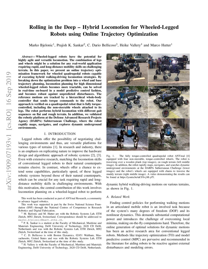 Rolling in the Deep -- Hybrid Locomotion for Wheeled-Legged Robots using Online Trajectory ...