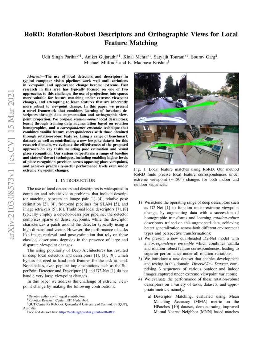 RoRD: Rotation-Robust Descriptors and Orthographic Views for Local ...