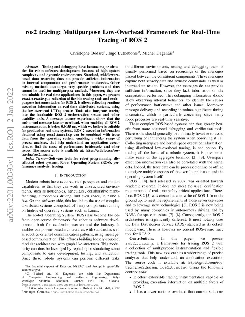 ros2_tracing: Multipurpose Low-Overhead Framework for Real-Time Tracing ...