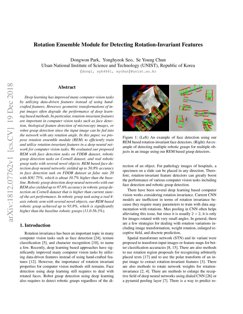 Rotation Ensemble Module for Detecting Rotation-Invariant Features | DeepAI