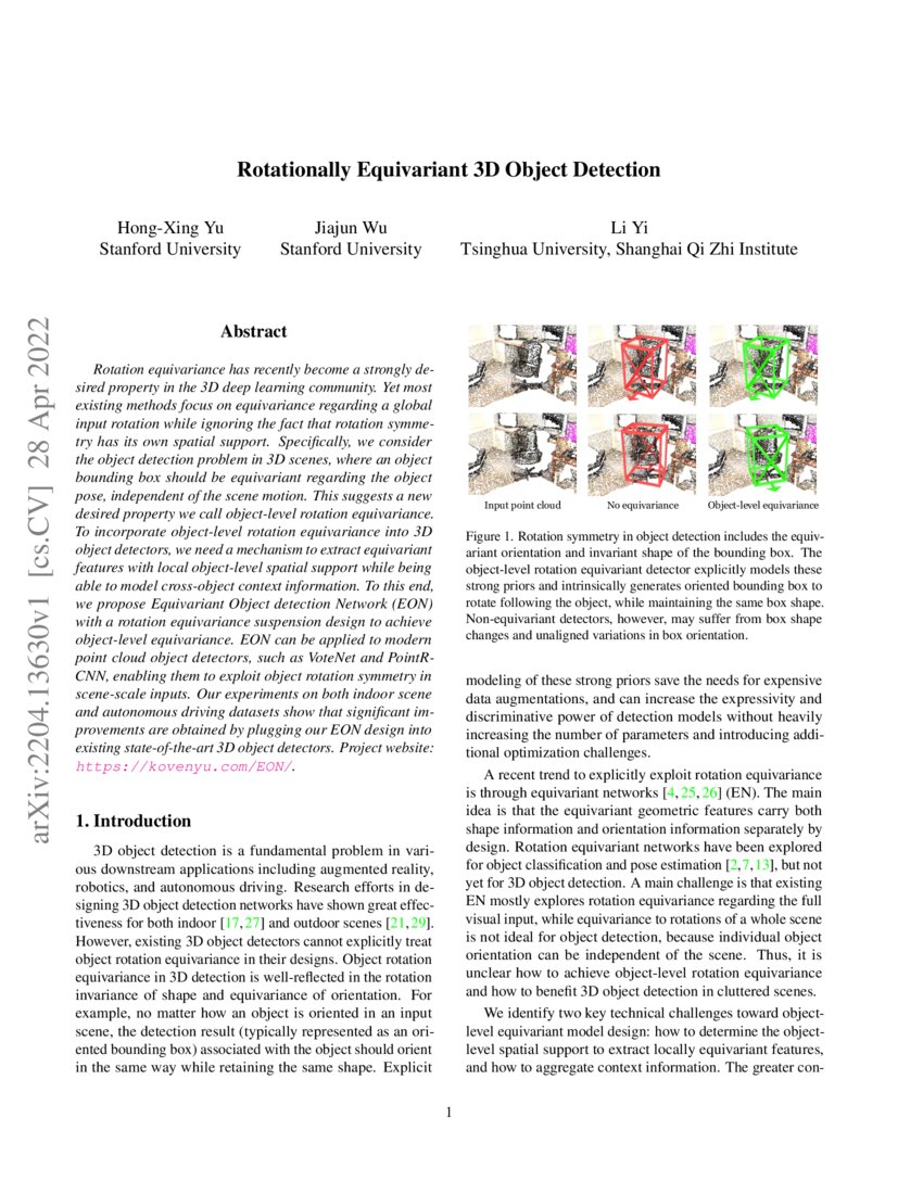Rotationally Equivariant 3d Object Detection Deepai