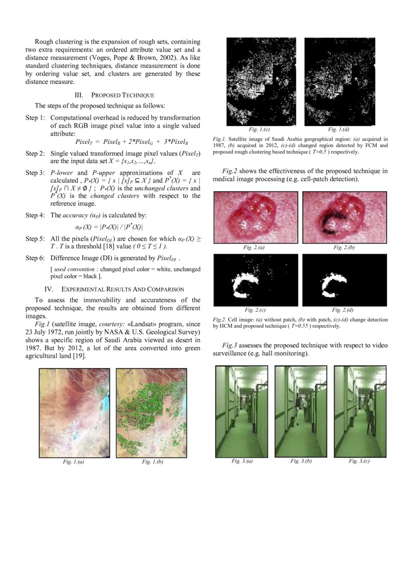 Rough Clustering Based Unsupervised Image Change Detection | DeepAI