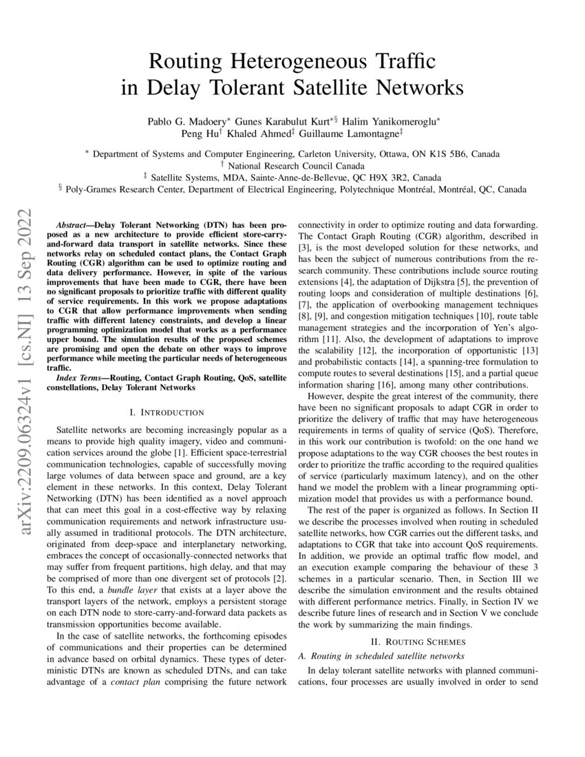 Routing Heterogeneous Traffic In Delay Tolerant Satellite Networks Deepai