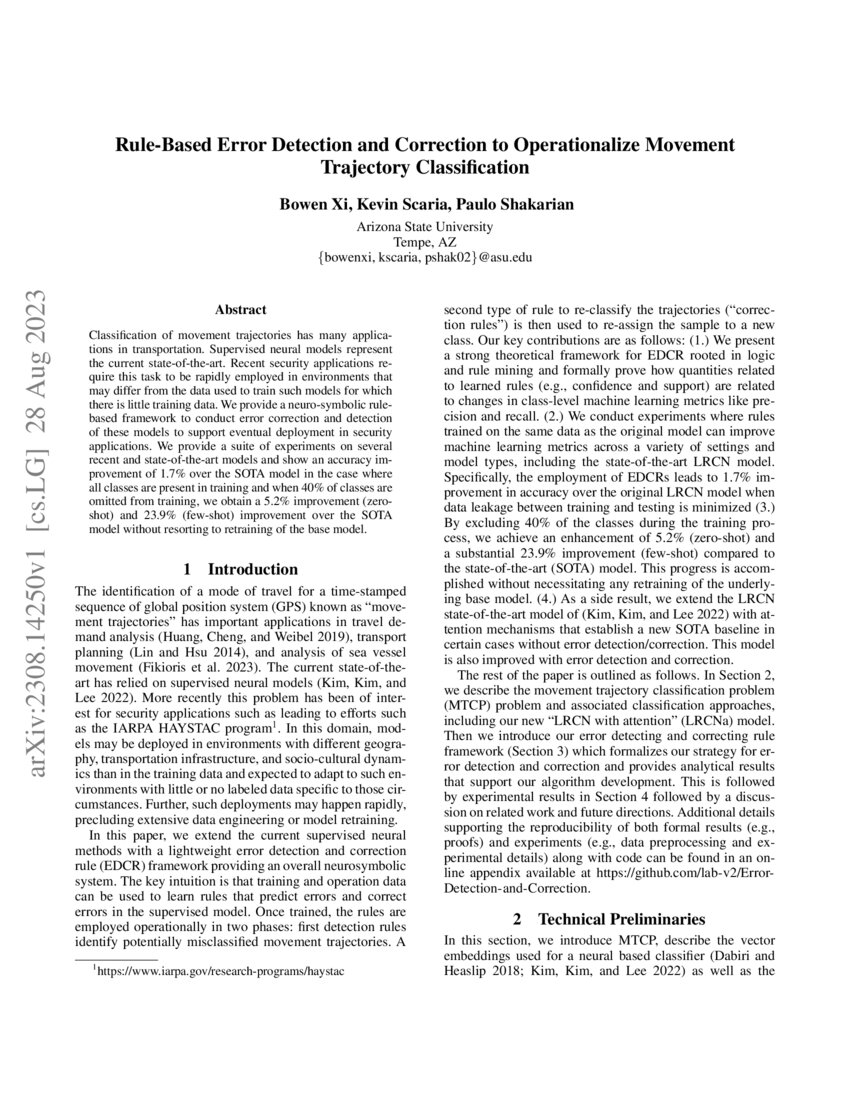 Rule Based Error Detection And Correction To Operationalize Movement