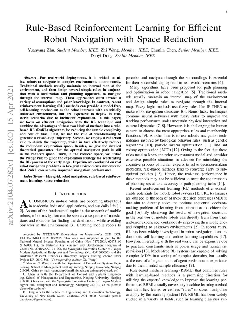 Rule-Based Reinforcement Learning for Efficient Robot Navigation with ...