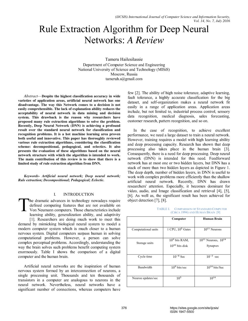 Rule Extraction Algorithm for Deep Neural Networks: A Review | DeepAI
