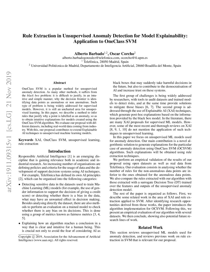 Rule Extraction in Unsupervised Anomaly Detection for Model Explainability: Application to ...