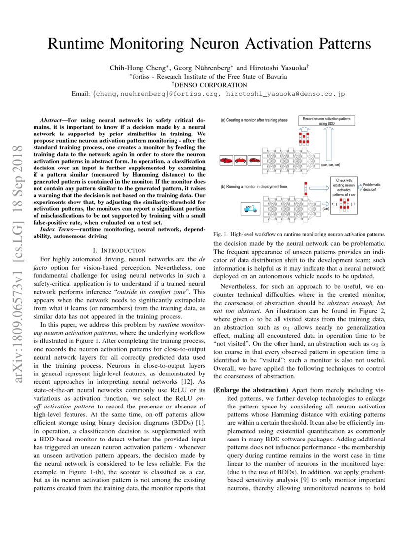 Runtime Monitoring Neural Activation Patterns | DeepAI