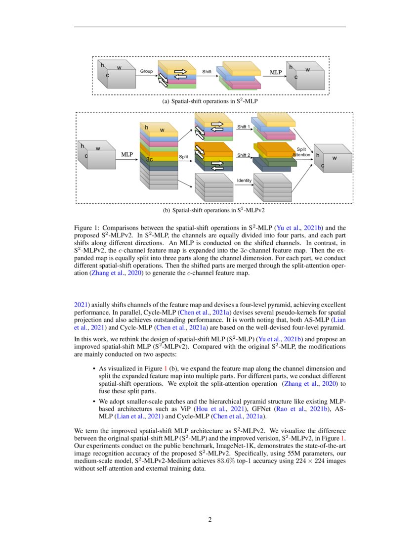 S^2-MLPv2: Improved Spatial-Shift MLP Architecture for Vision | DeepAI