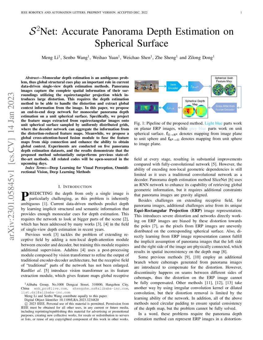 S^2Net: Accurate Panorama Depth Estimation on Spherical Surface | DeepAI