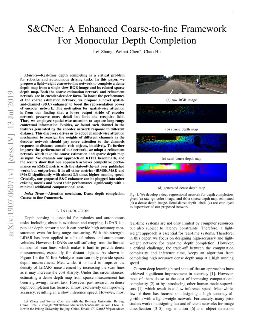 Sandcnet A Enhanced Coarse To Fine Framework For Monocular Depth
