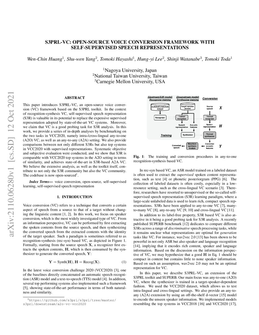 S3PRL-VC: Open-source Voice Conversion Framework with Self-supervised Speech Representations ...