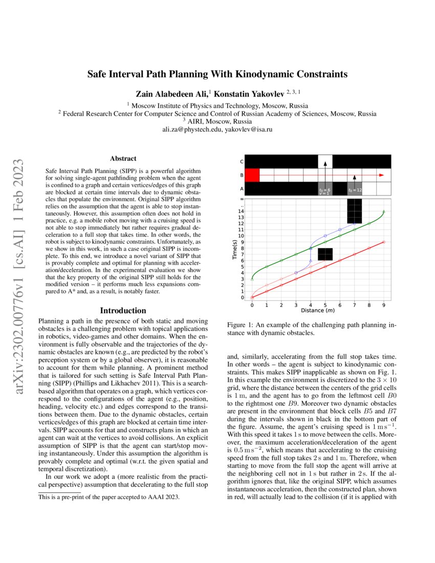 Safe Interval Path Planning With Kinodynamic Constraints | DeepAI Safe Interval Path Planning With Kinodynamic Constraints | DeepAI