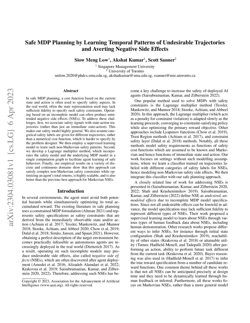 Safe MDP Planning by Learning Temporal Patterns of Undesirable Trajectories and Averting ...