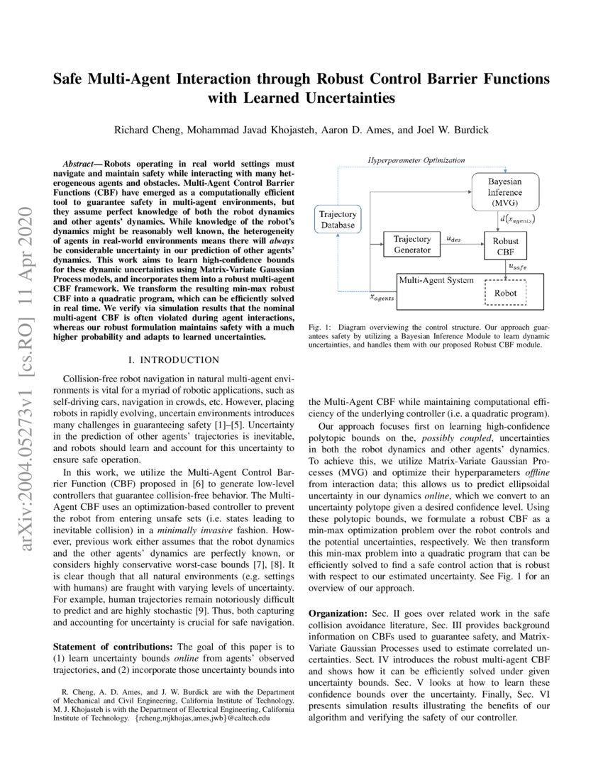 Safe Multi-Agent Interaction through Robust Control Barrier Functions with Learned Uncertainties ...