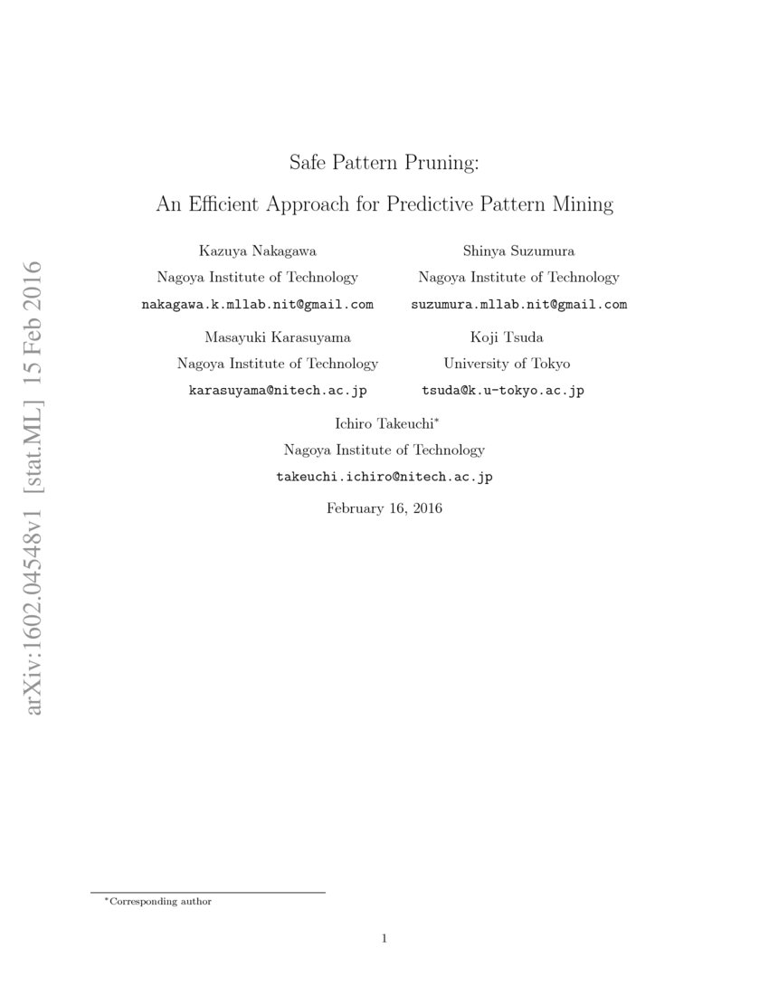 Safe Pattern Pruning An Efficient Approach For Predictive Pattern Mining Deepai