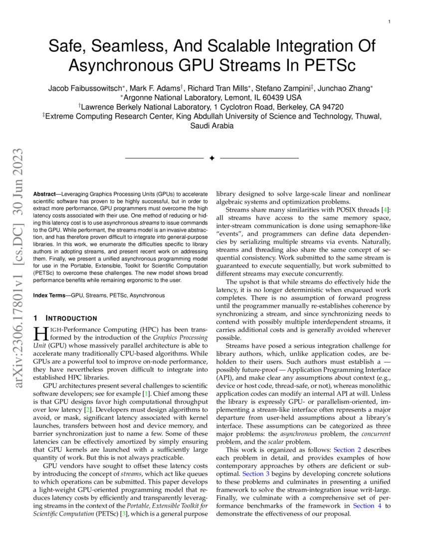 Safe Seamless And Scalable Integration Of Asynchronous Gpu Streams In