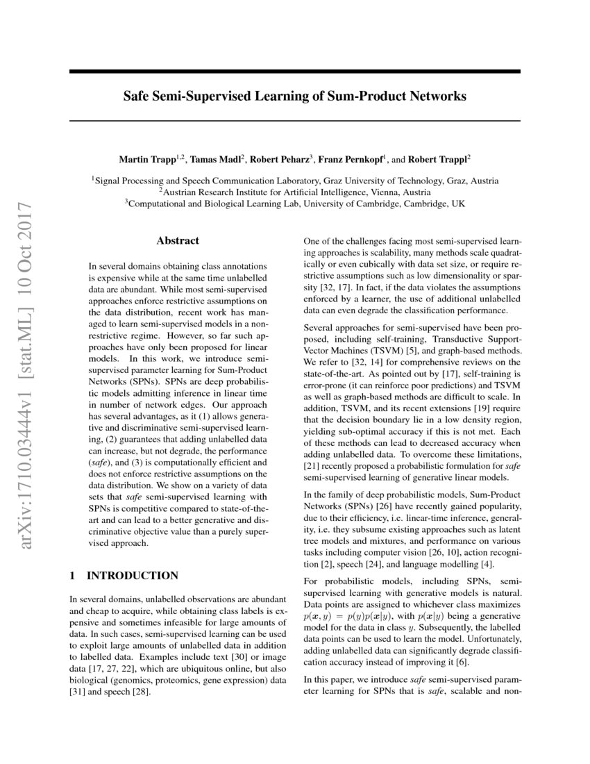 Safe Semi-Supervised Learning of Sum-Product Networks | DeepAI