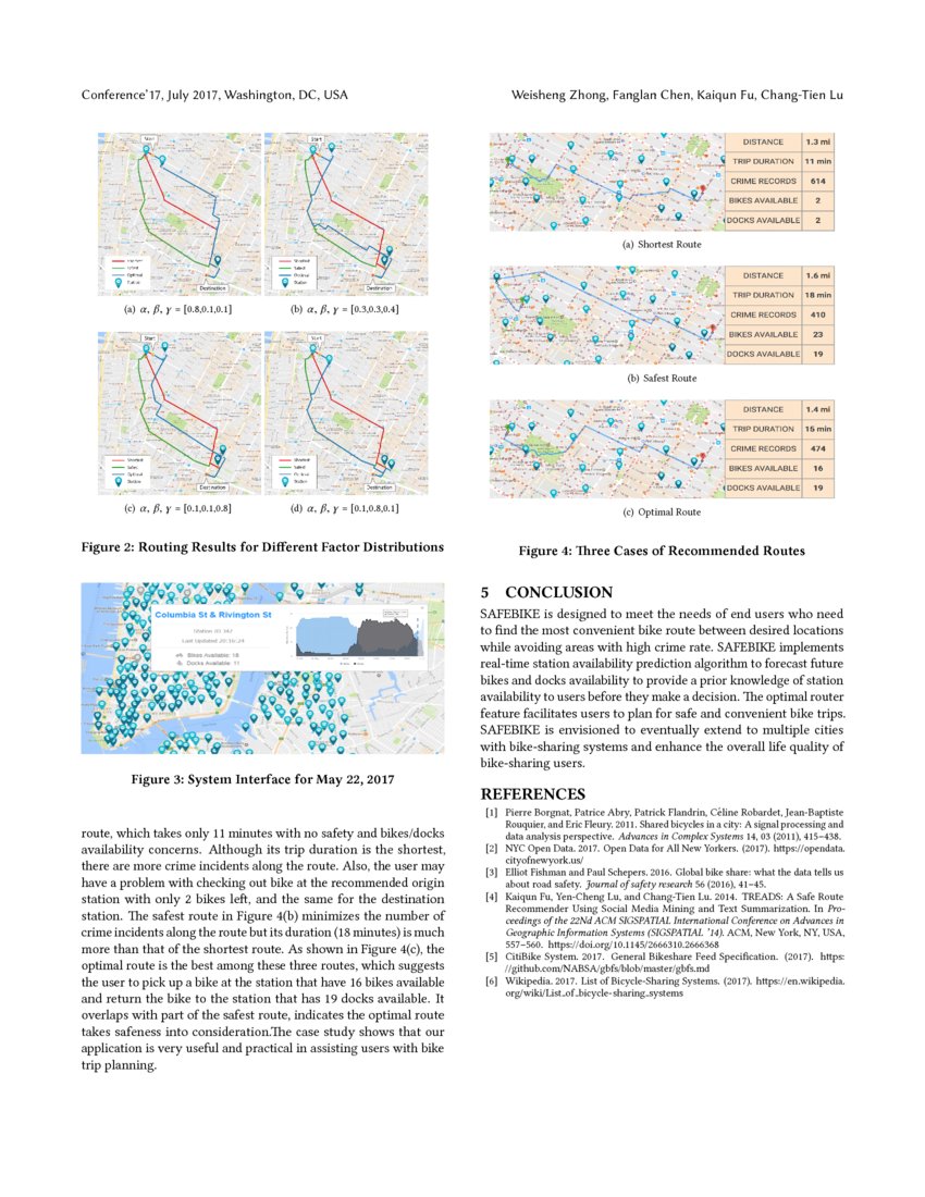 Safebike A Bike Sharing Route Recommender With Availability Prediction And Safe Routing Deepai