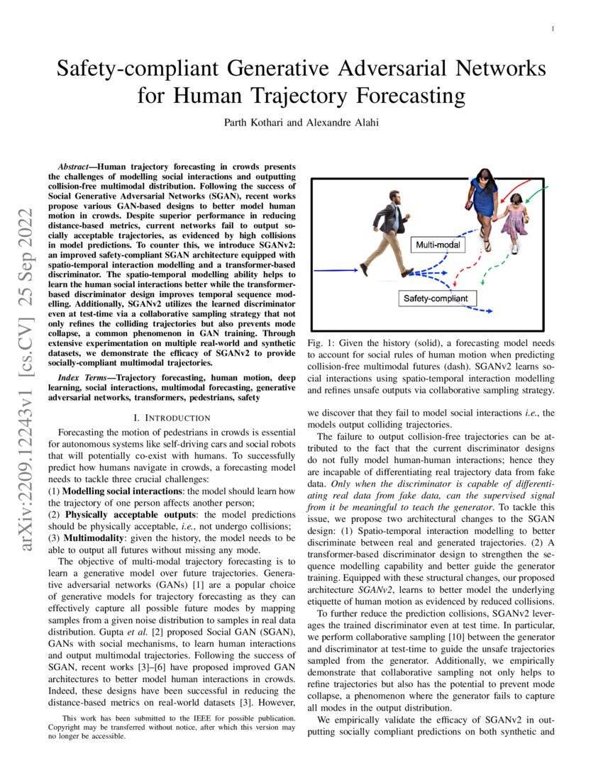 Safety-compliant Generative Adversarial Networks for Human Trajectory Forecasting | DeepAI