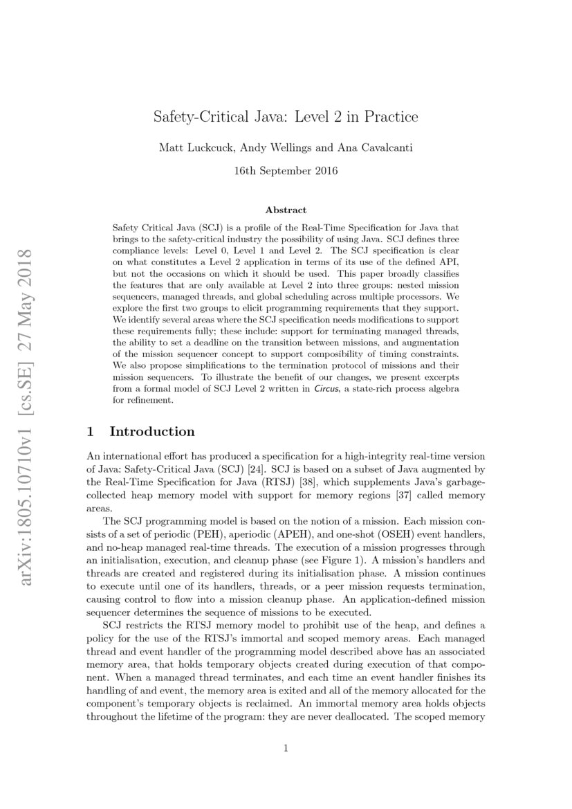 Safety-Critical Java: Level 2 in Practice | DeepAI