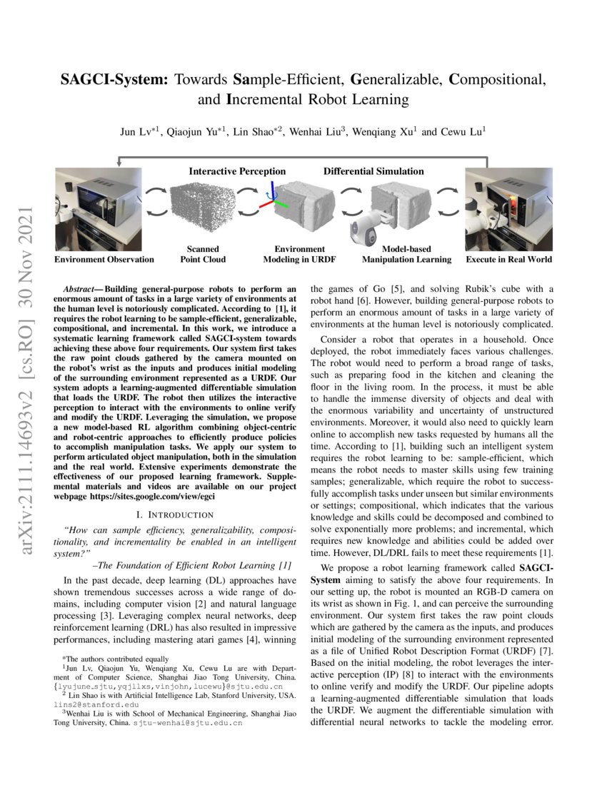 SAGCI-System: Towards Sample-Efficient, Generalizable, Compositional ... SAGCI-System: Towards Sample-Efficient, Generalizable, Compositional ...