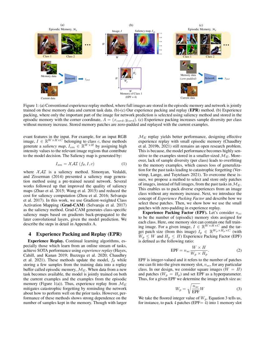 Saliency Guided Experience Packing for Replay in Continual Learning ...