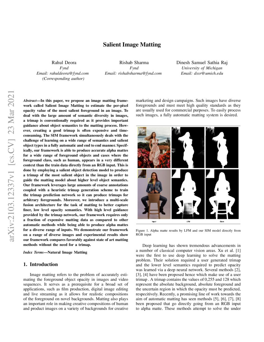 Salient Image Matting | DeepAI