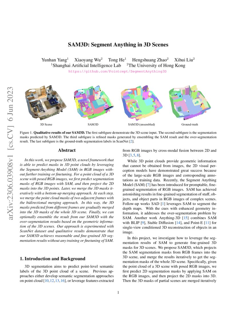 SAM3D: Segment Anything in 3D Scenes | DeepAI