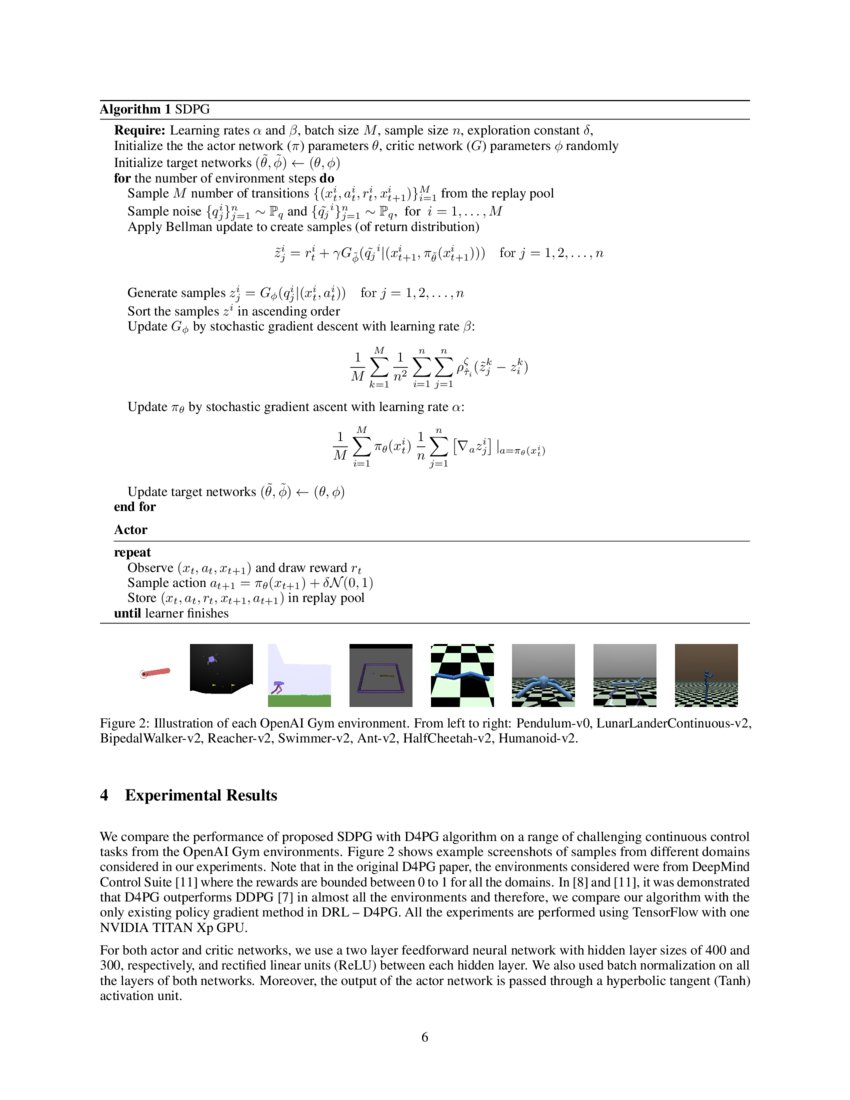 Sample-based Distributional Policy Gradient | DeepAI