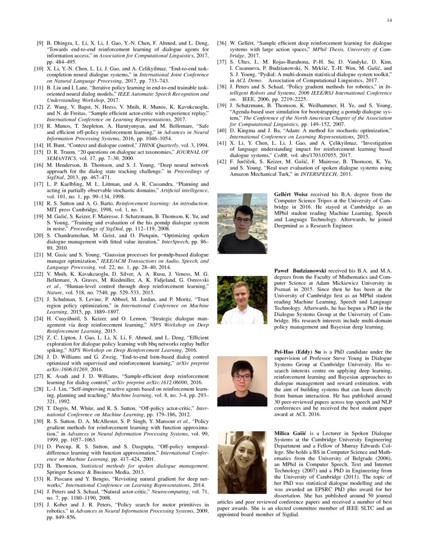 Sample Efficient Deep Reinforcement Learning For Dialogue Systems With Large Action Spaces Deepai