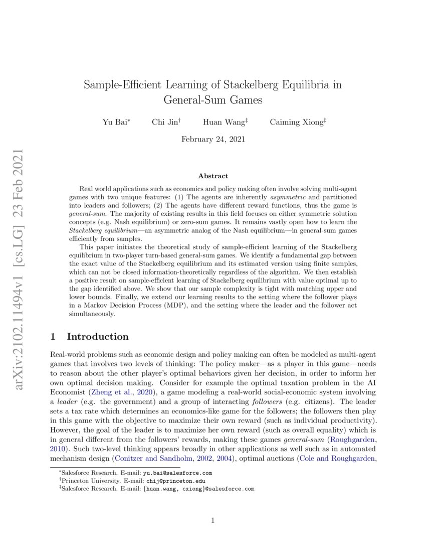 Sample Efficient Learning Of Stackelberg Equilibria In General Sum